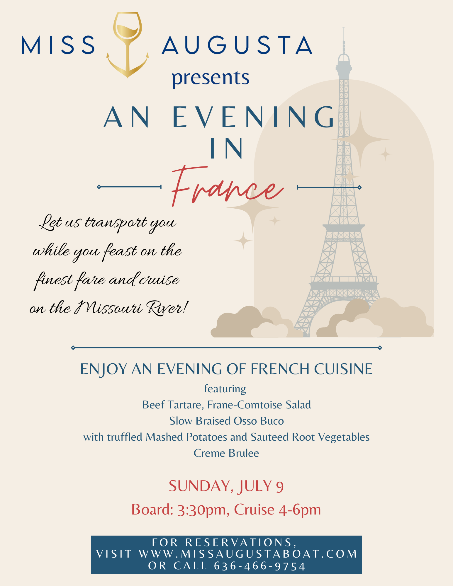 An Evening In France - Visit Augusta, MO | America's First Wine Region